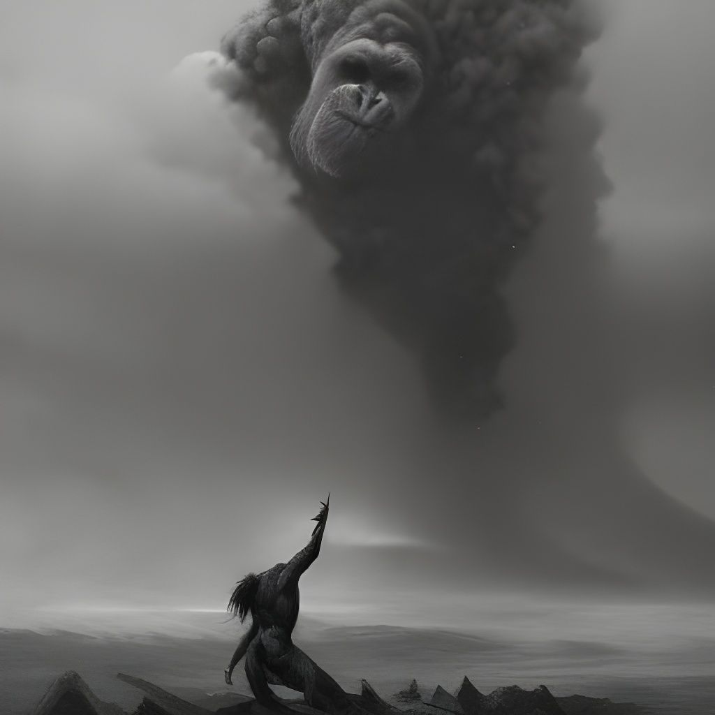 Near-death experience of an ape ☠️🙈☠️ - AI Generated Artwork ...