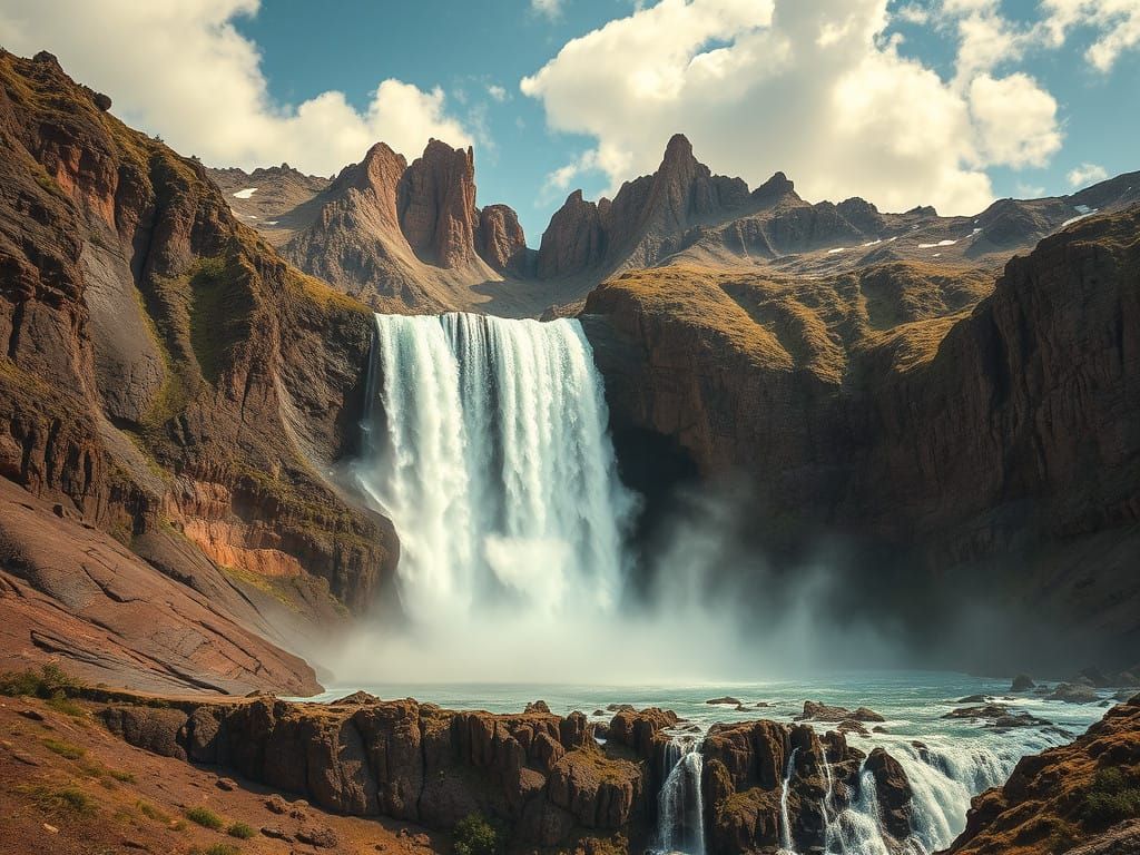 Colossal Hand Shatters Earth's Crust, Forming Maje... - AI Art