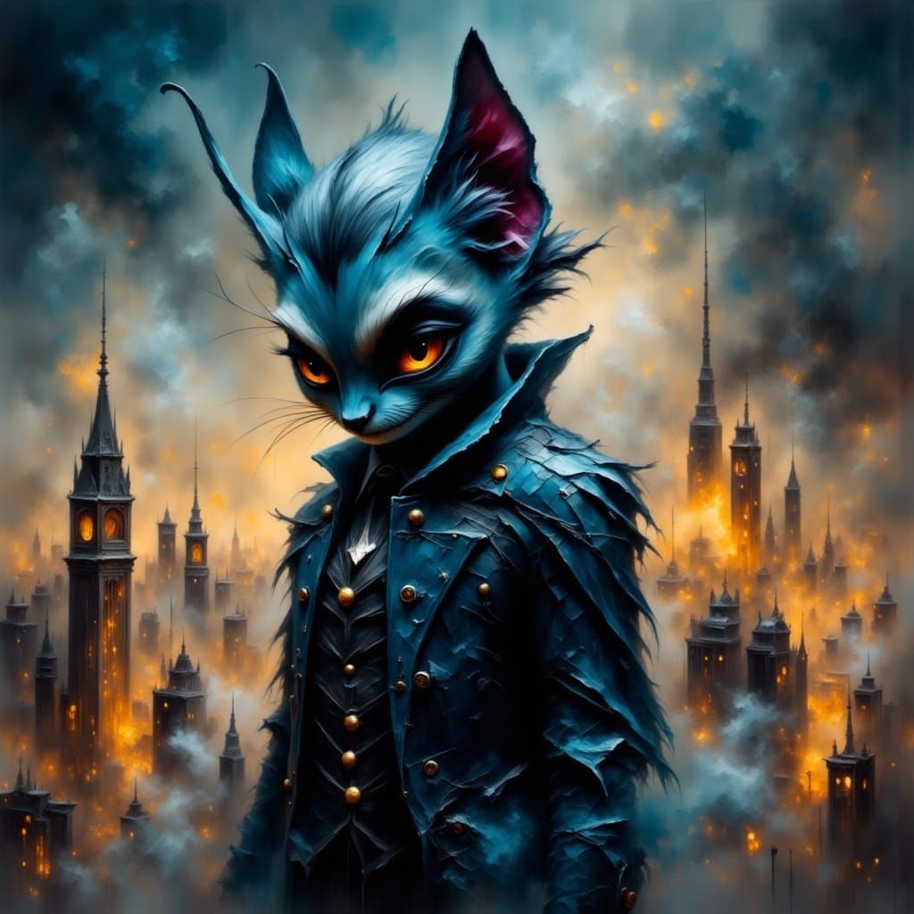 Blue Vampire Cat Gotham City