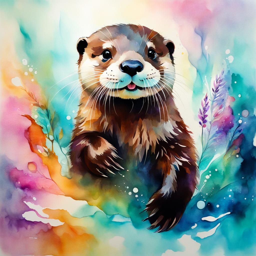 Baby Otter. - AI Generated Artwork - NightCafe Creator