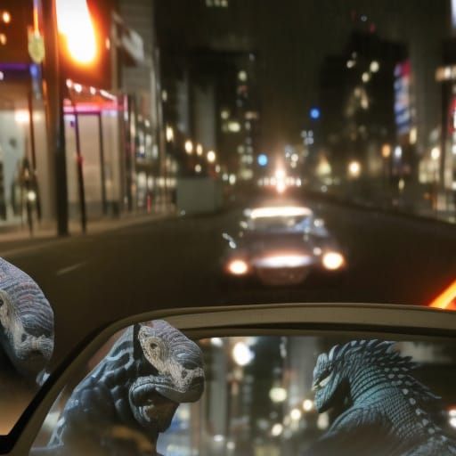 Godzilla in mirror - AI Generated Artwork - NightCafe Creator