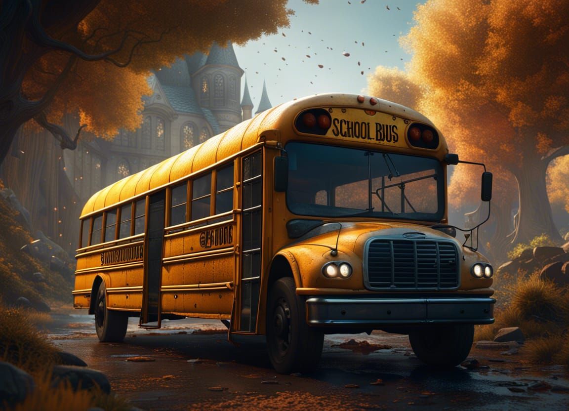School Bus - AI Generated Artwork - NightCafe Creator