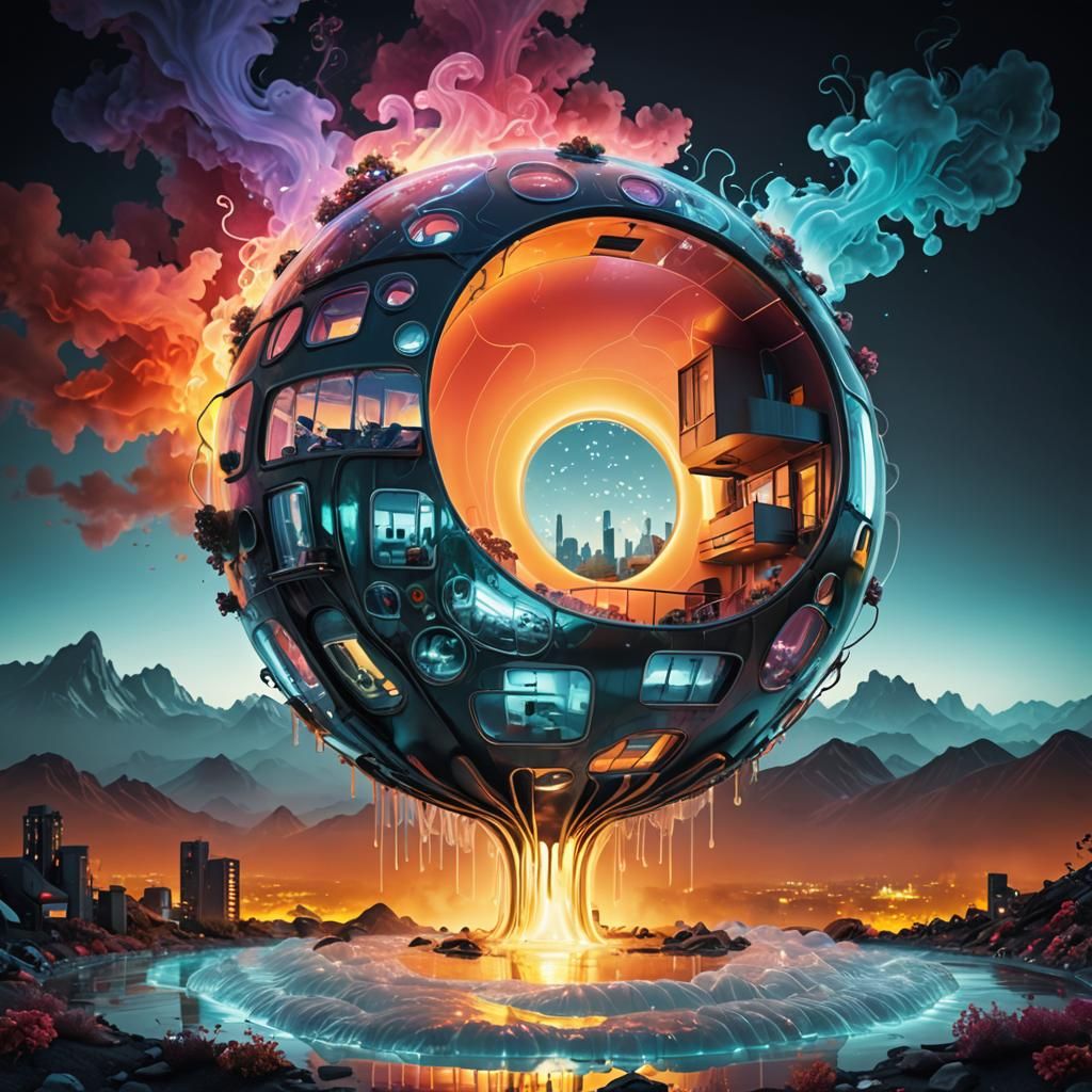 Sphere House - AI Generated Artwork - NightCafe Creator