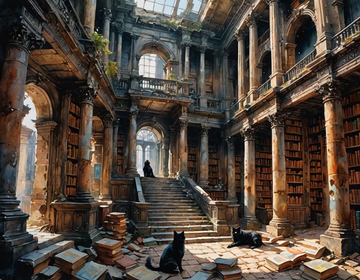 The Old Library - AI Generated Artwork - NightCafe Creator