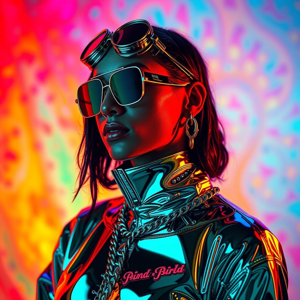 Chrome vibes only - Hyperrealistic Chrome Character in Vibra...
