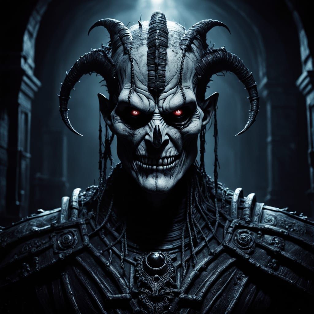 Dark Fantasy Villain Portrait in Moody Cinematic S... - AI Art