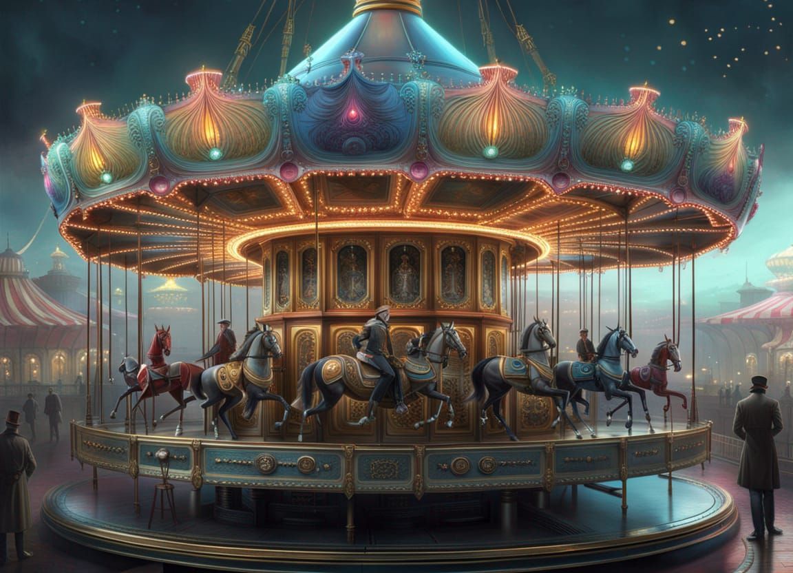 Riding the carousel - AI Generated Artwork - NightCafe Creator