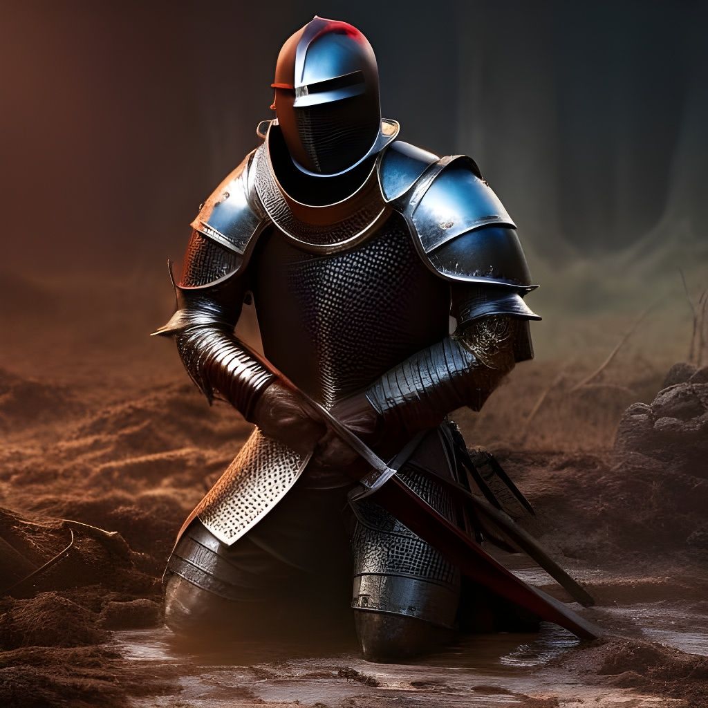 The wounded knight - AI Generated Artwork - NightCafe Creator