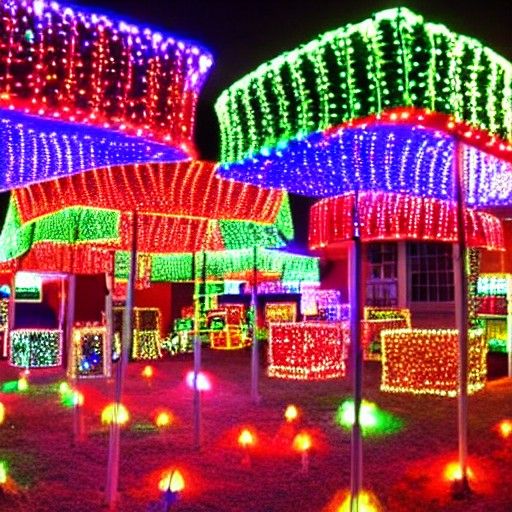 Hundreds of colourful Christmas lights - AI Generated Artwork ...