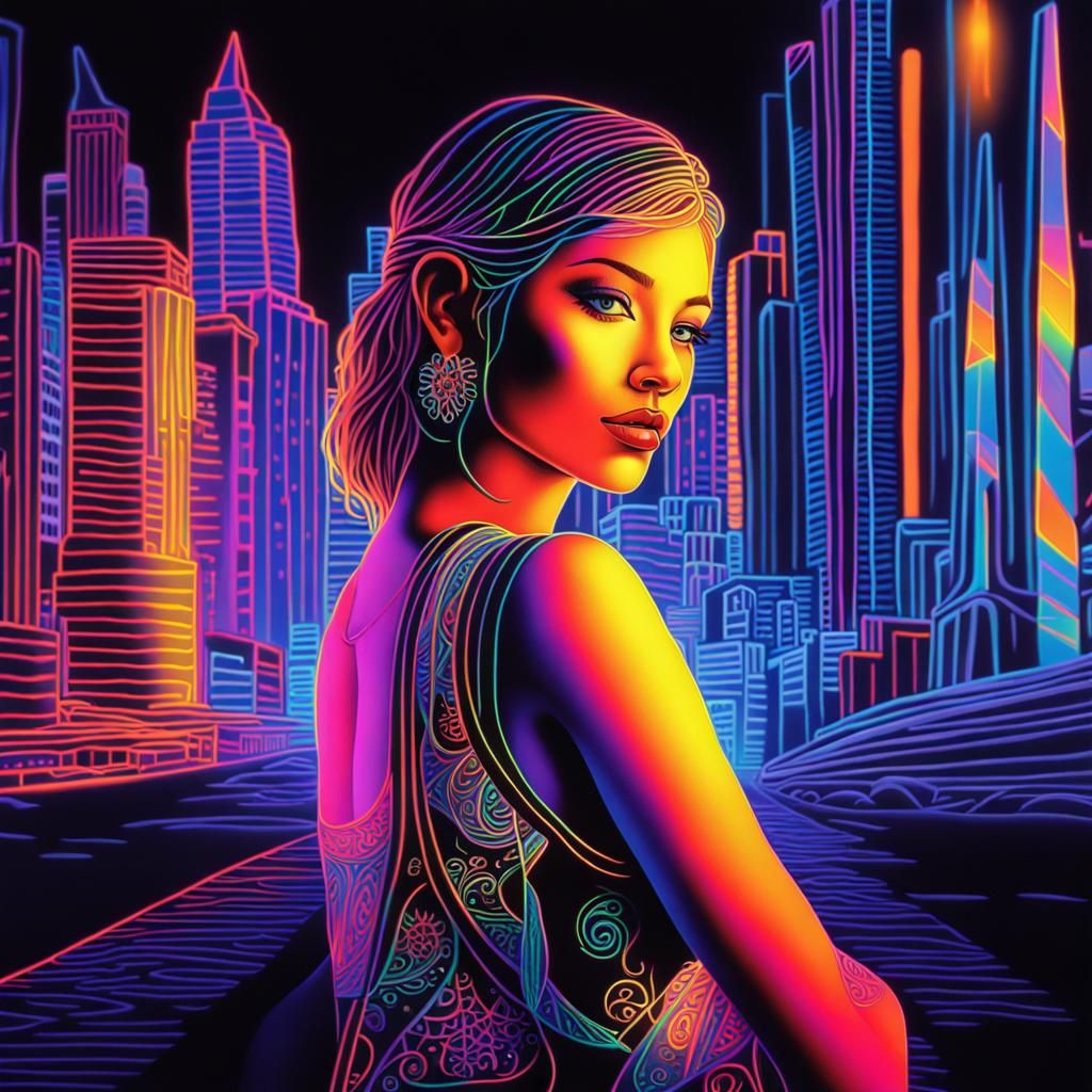 A black light painting - AI Generated Artwork - NightCafe Creator