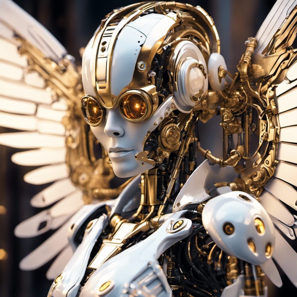 High-tech Robotic Angel III - AI Generated Artwork - NightCafe Creator