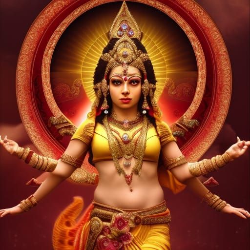 Hindu Goddess: Durga - AI Generated Artwork - NightCafe Creator