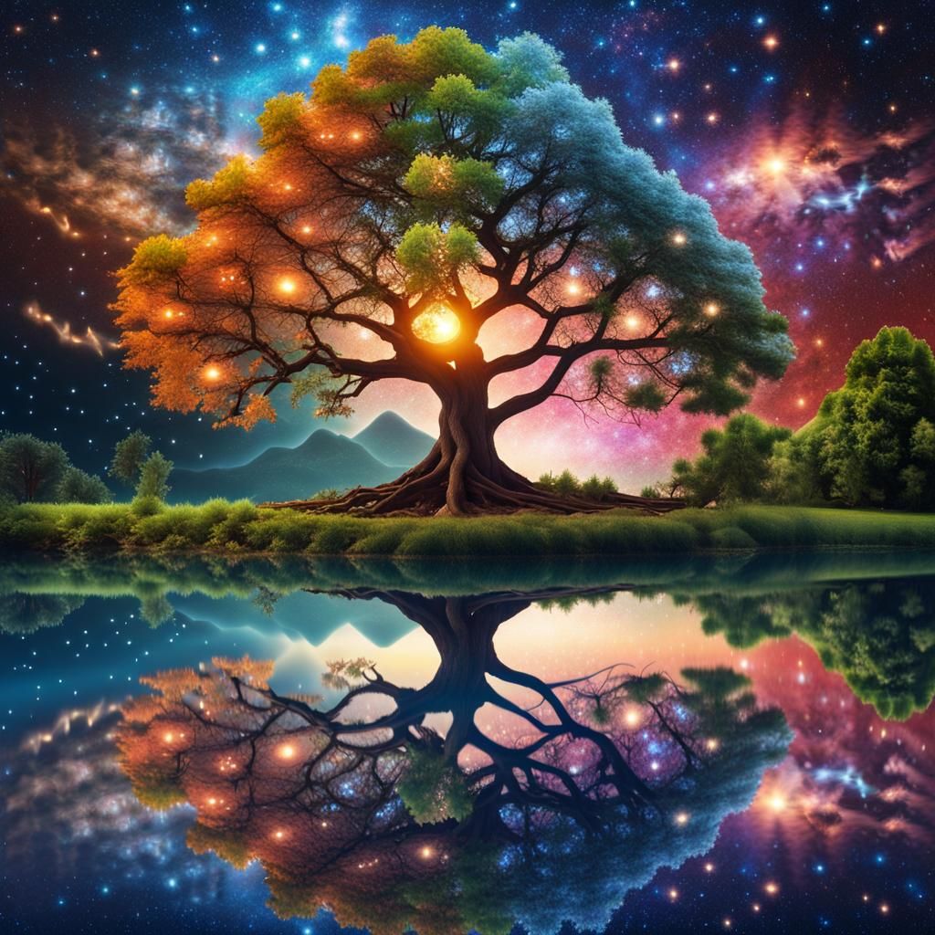 Cosmic tree of life - AI Generated Artwork - NightCafe Creator