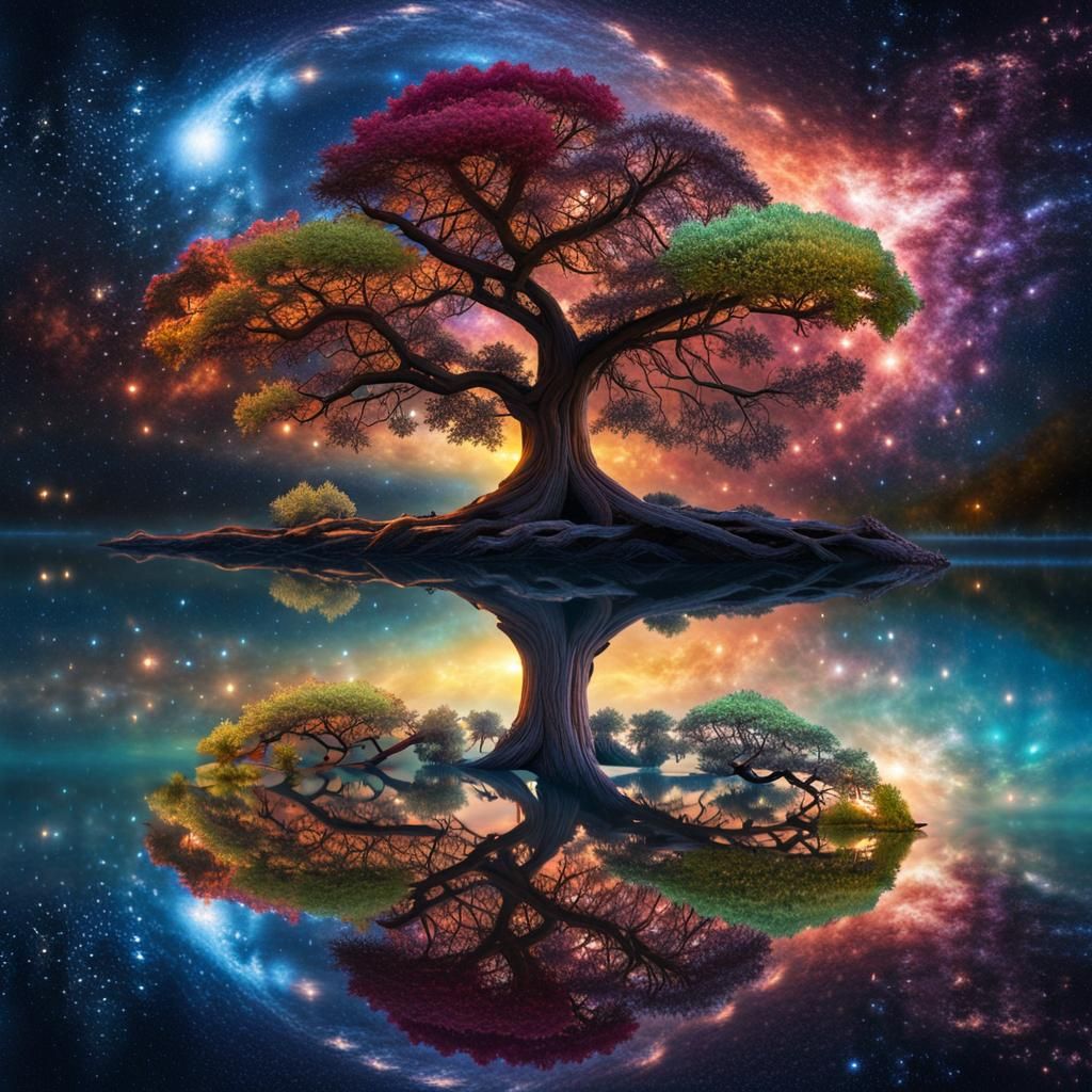 Cosmic tree of life - AI Generated Artwork - NightCafe Creator