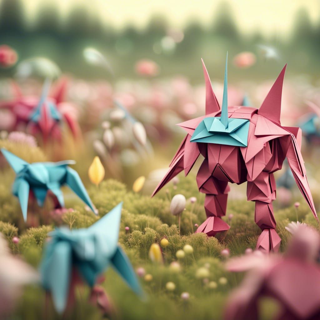 Origami Fields - AI Generated Artwork - NightCafe Creator