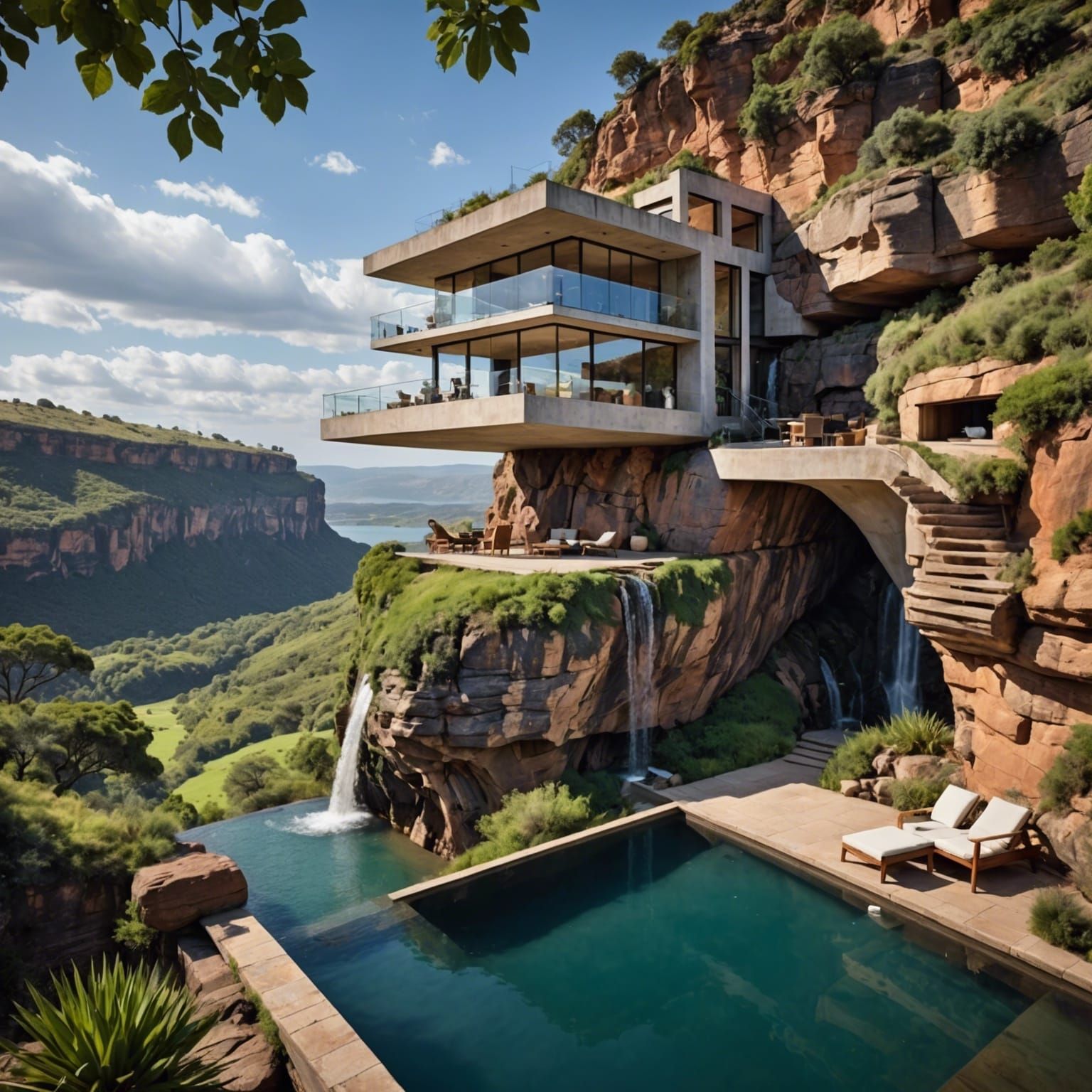 A stunning scene of an incredible impossible architecturally designed ...