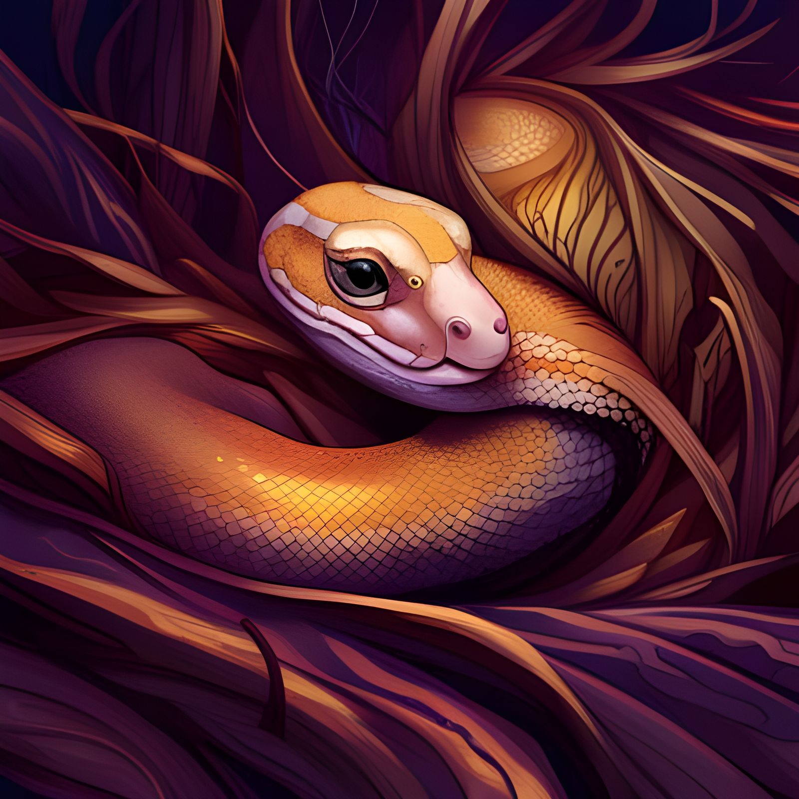 Fire Ball Python - AI Generated Artwork - NightCafe Creator