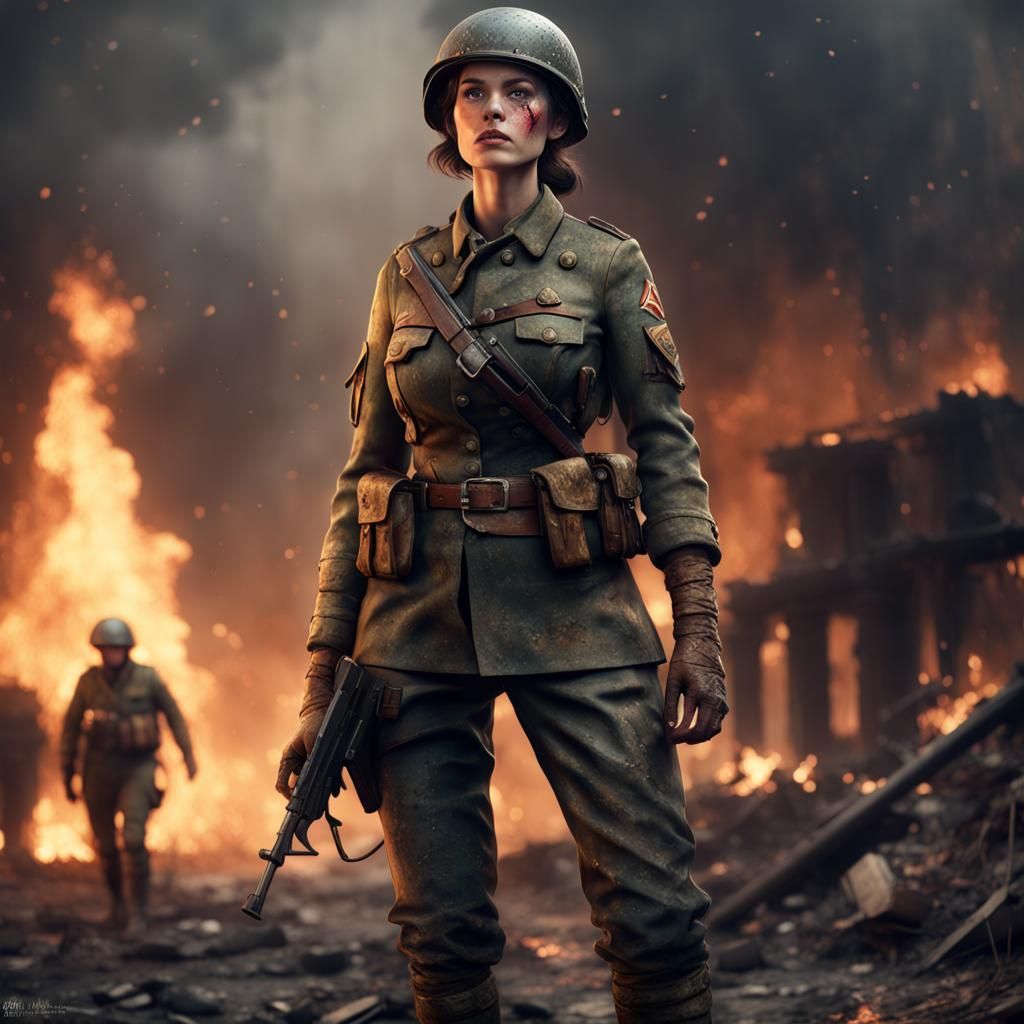WW2 soldier post battle - AI Generated Artwork - NightCafe Creator