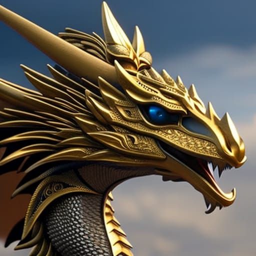 Golden Beak Dragon - AI Generated Artwork - NightCafe Creator