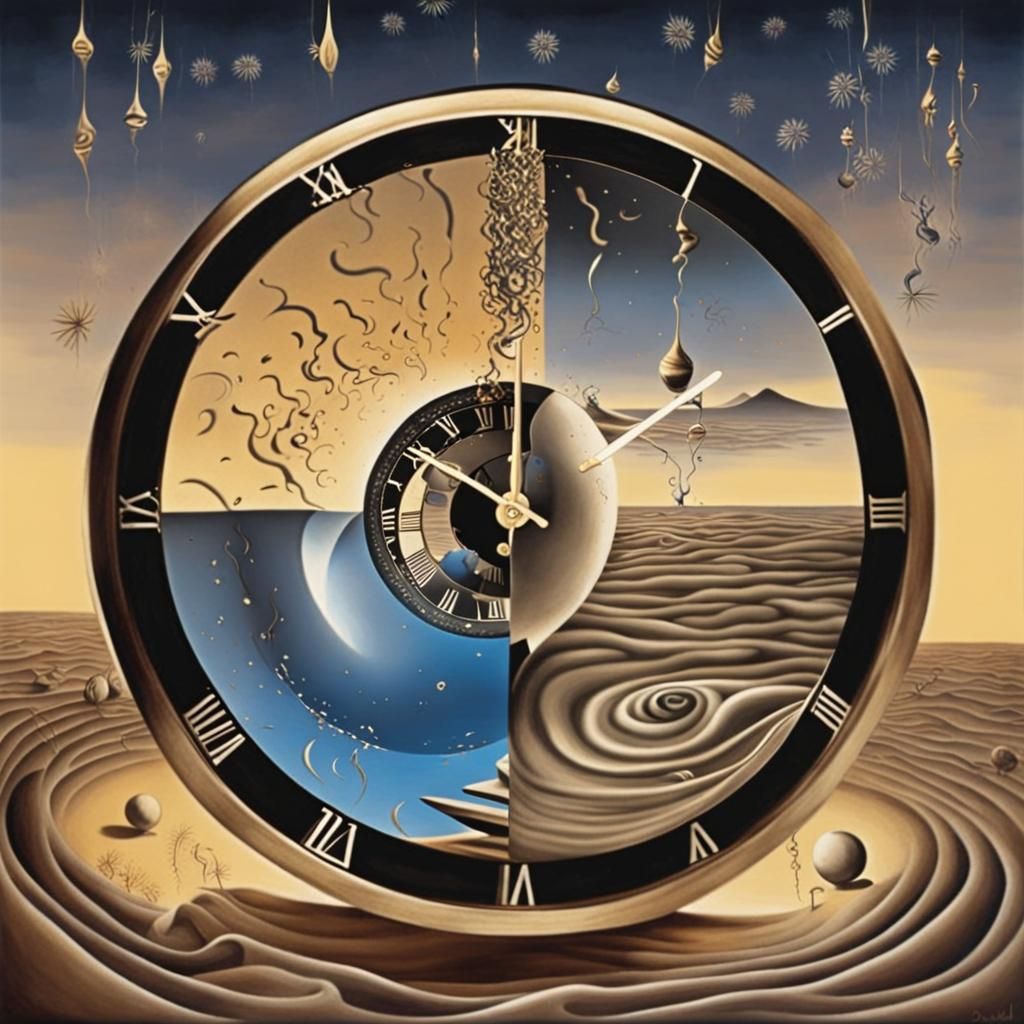 16k resolution, art by Salvador Dali, M.C. Escher, surreal countdown ...