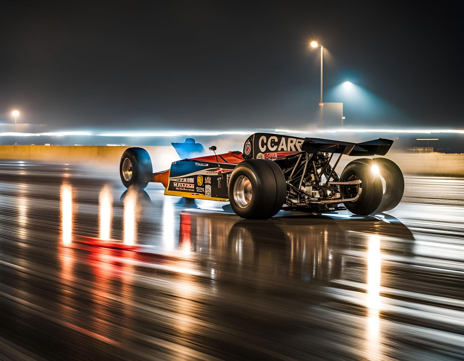 Drag Racing on a Cold, Damp Night from the View of the Flagger - AI ...