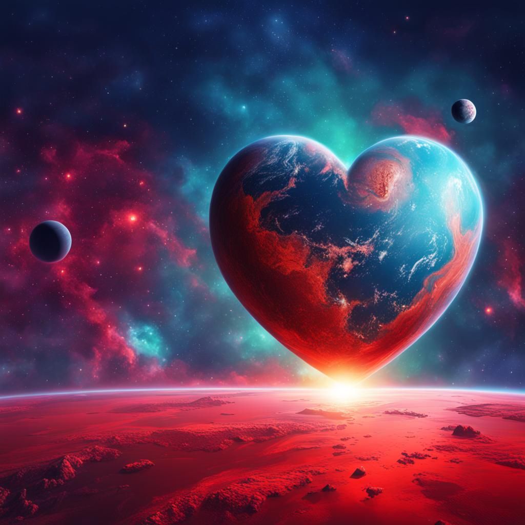 Heart Planet - AI Generated Artwork - NightCafe Creator