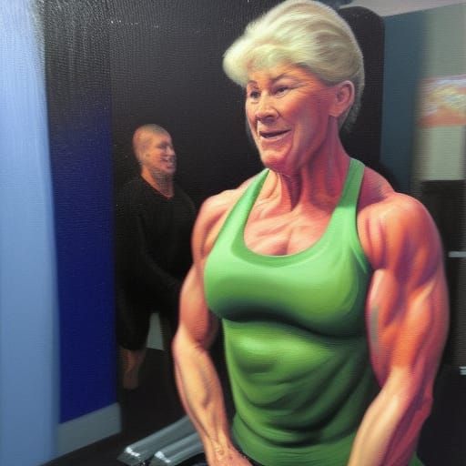 Ripped Grandma - AI Generated Artwork - NightCafe Creator