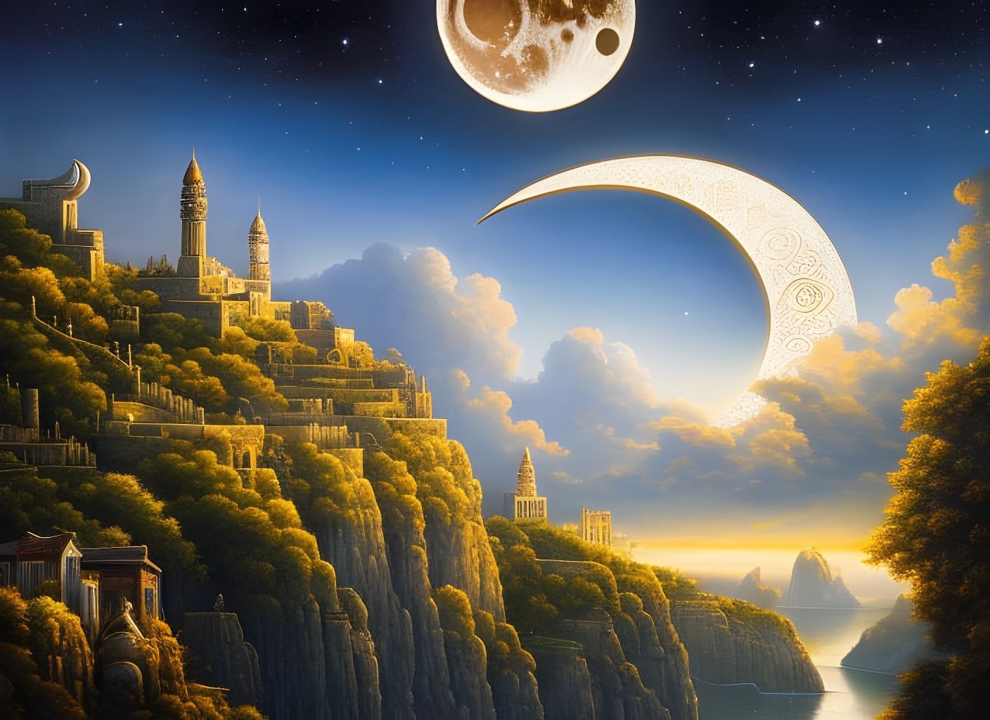 Sickle Full Moons - AI Generated Artwork - NightCafe Creator