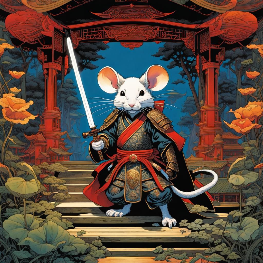 Mouse samurai. - AI Generated Artwork - NightCafe Creator