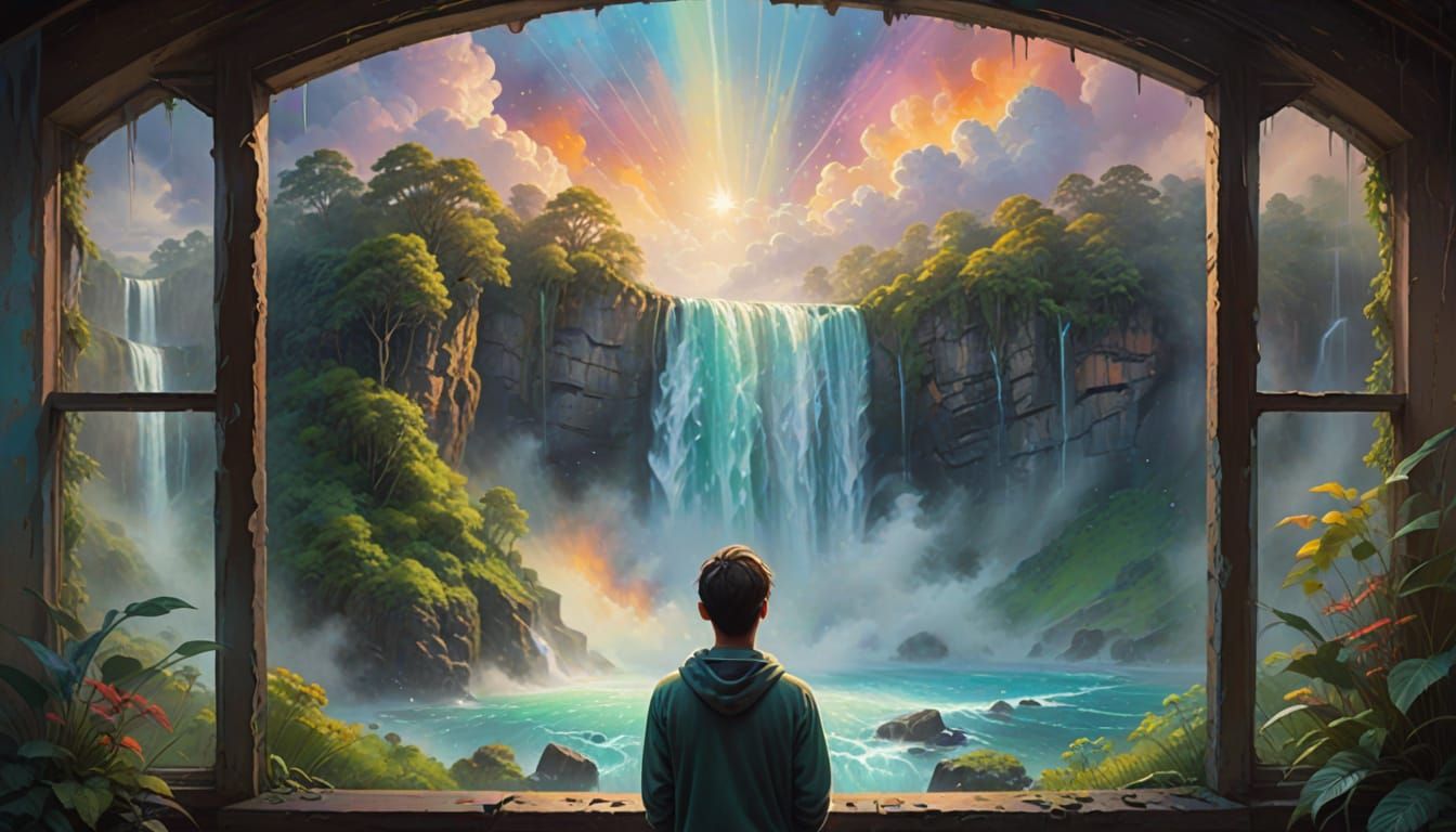 The Flow of Rebirth 🌿🌊 - Ethereal Faun in a Dreamlike Wate...