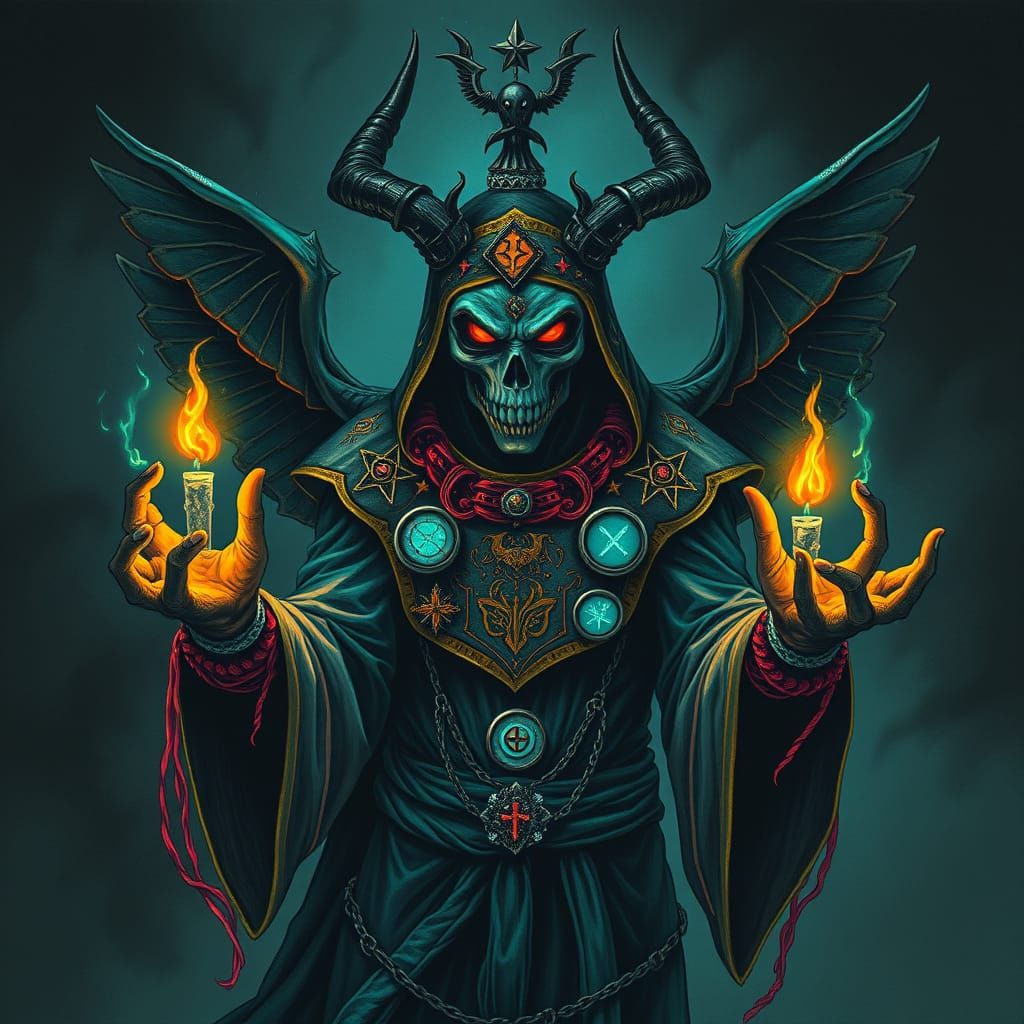 Supernatural Talisman Performing Voodoo Spell in G... - AI Art