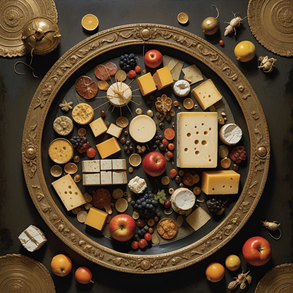 Renaissance-Inspired Surrealism: Lavish Cheese and... - AI Art
