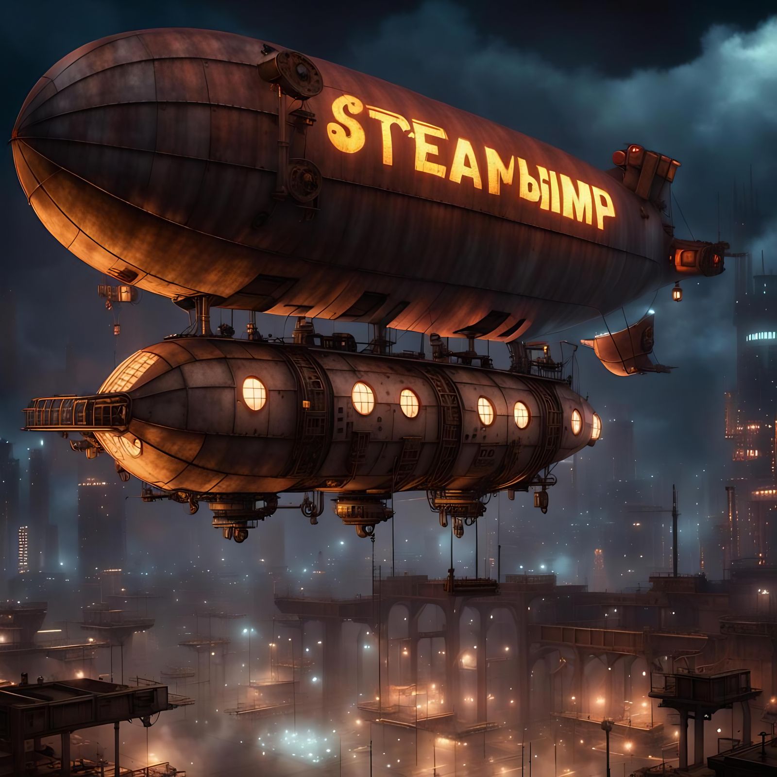 The Steam Blimp - AI Generated Artwork - NightCafe Creator