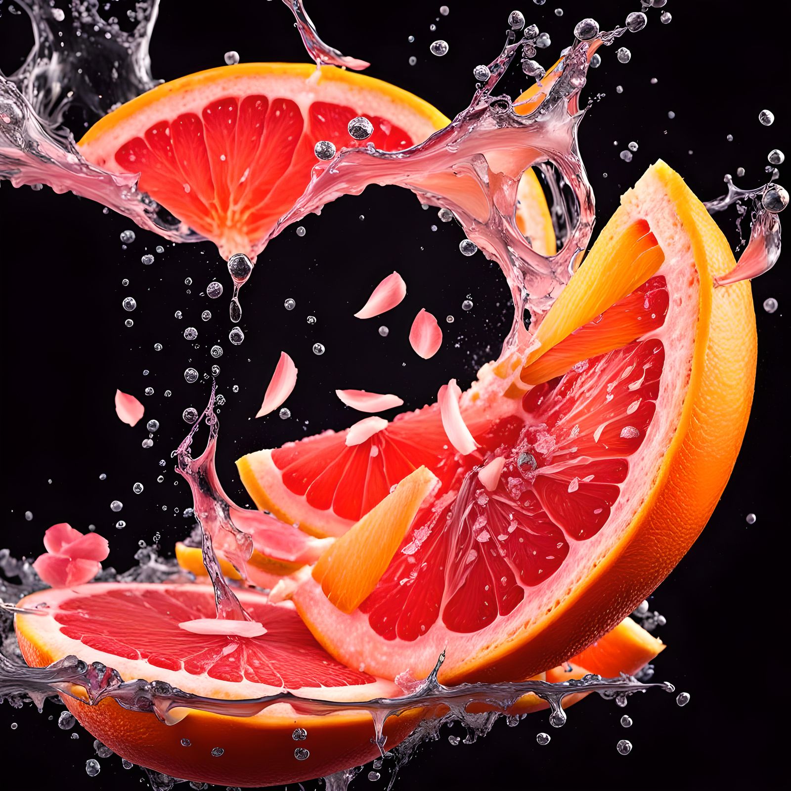 Oops Splash Of Organic Pink Grapefruit. - AI Generated Artwork - NightCafe Creator