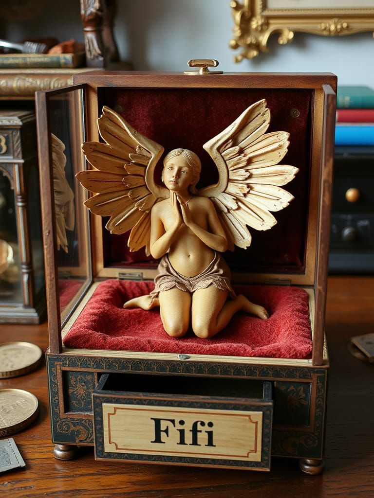 Entropic Algorithm Cloisonné Exotic Folded Wood Angel of Death