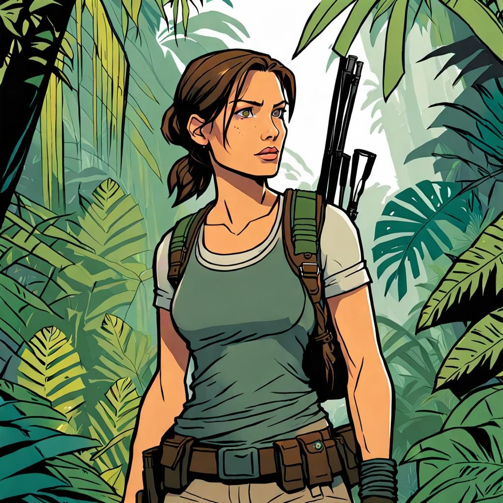 Lara croft in jungle - AI Generated Artwork - NightCafe Creator