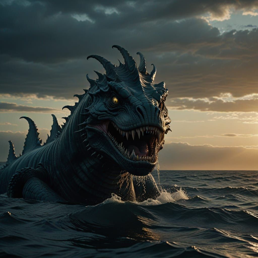 Epic Hyperrealistic Portrait of the Leviathan in C... - AI Art