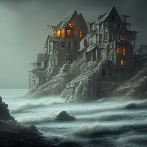 Modified Cliff Side Home - AI Generated Artwork - NightCafe Creator