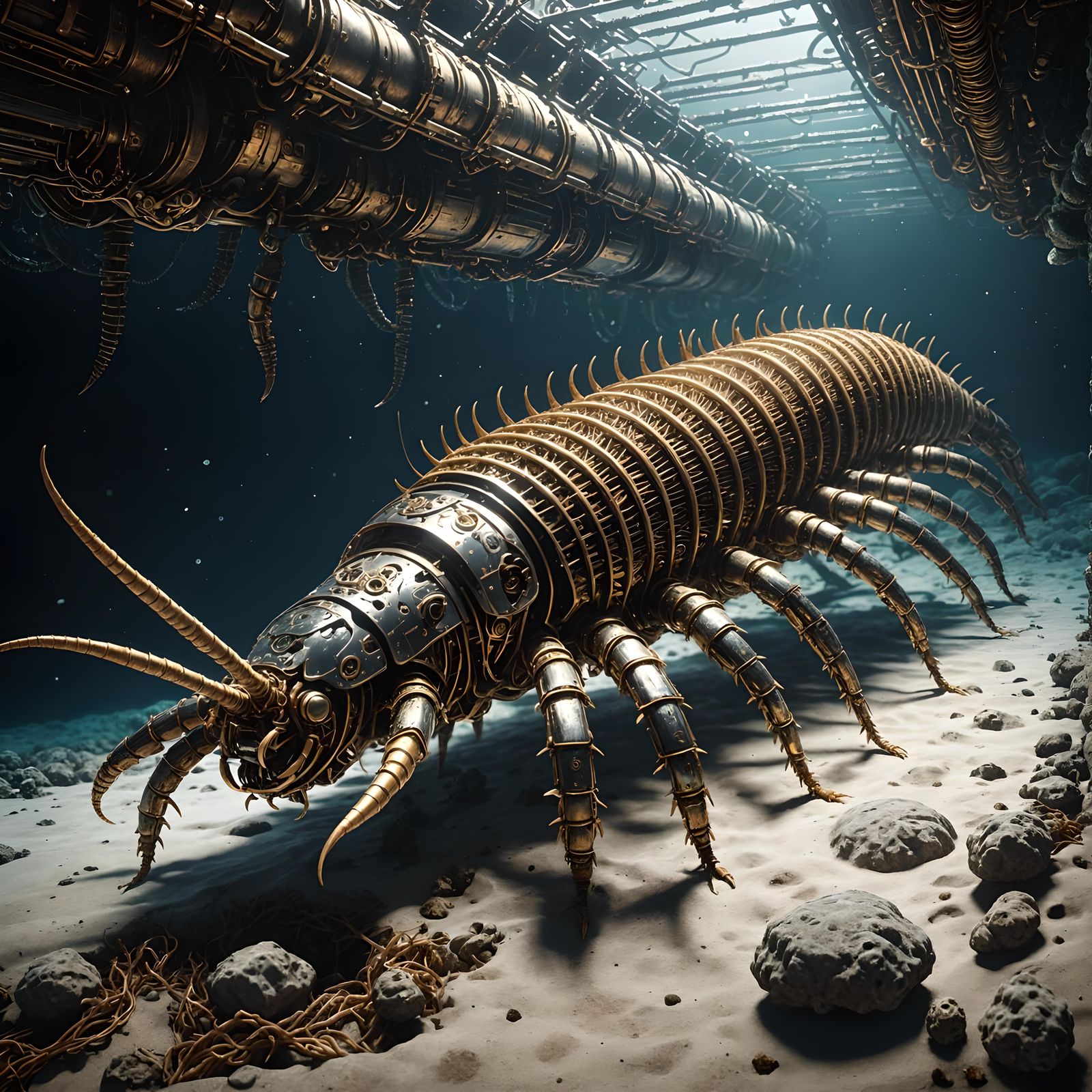 The submersible centipede - AI Generated Artwork - NightCafe Creator