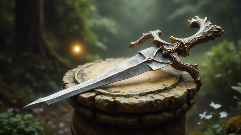 Mystical Dagger in Ancient Fantasy Setting - AI Art