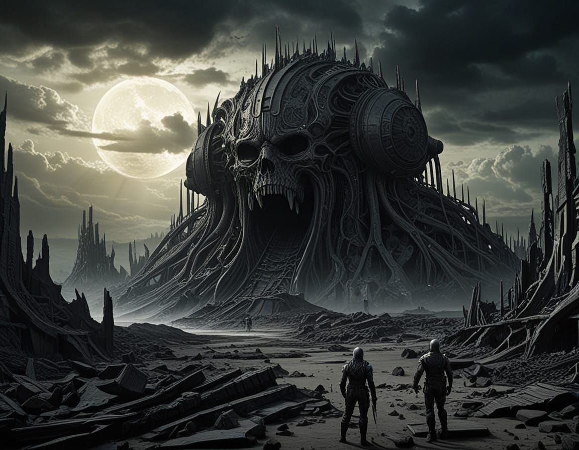 Apocalyptic Washington DC, a Haunting Crater of De... - AI Art