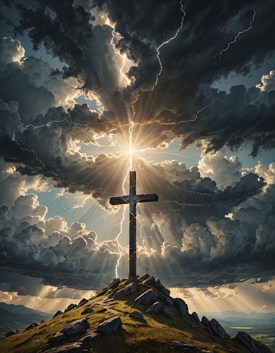 On a hill far away, stood an old, rugged cross. - AI Generated Artwork ...