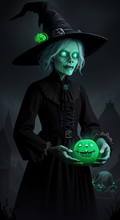 Grotesque witch with cauldron Bioluminescent creatures Bioluminescent ...