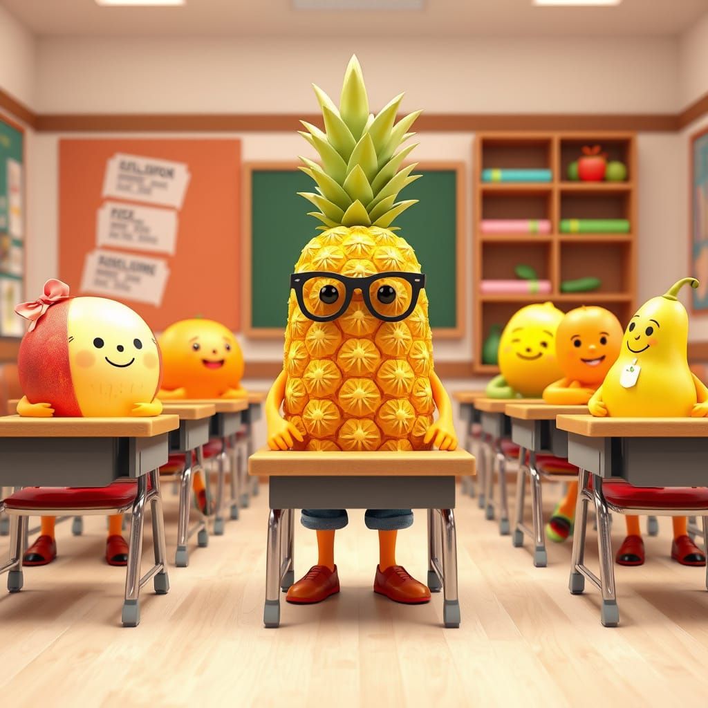 Fruity classroom, pineapple teacher