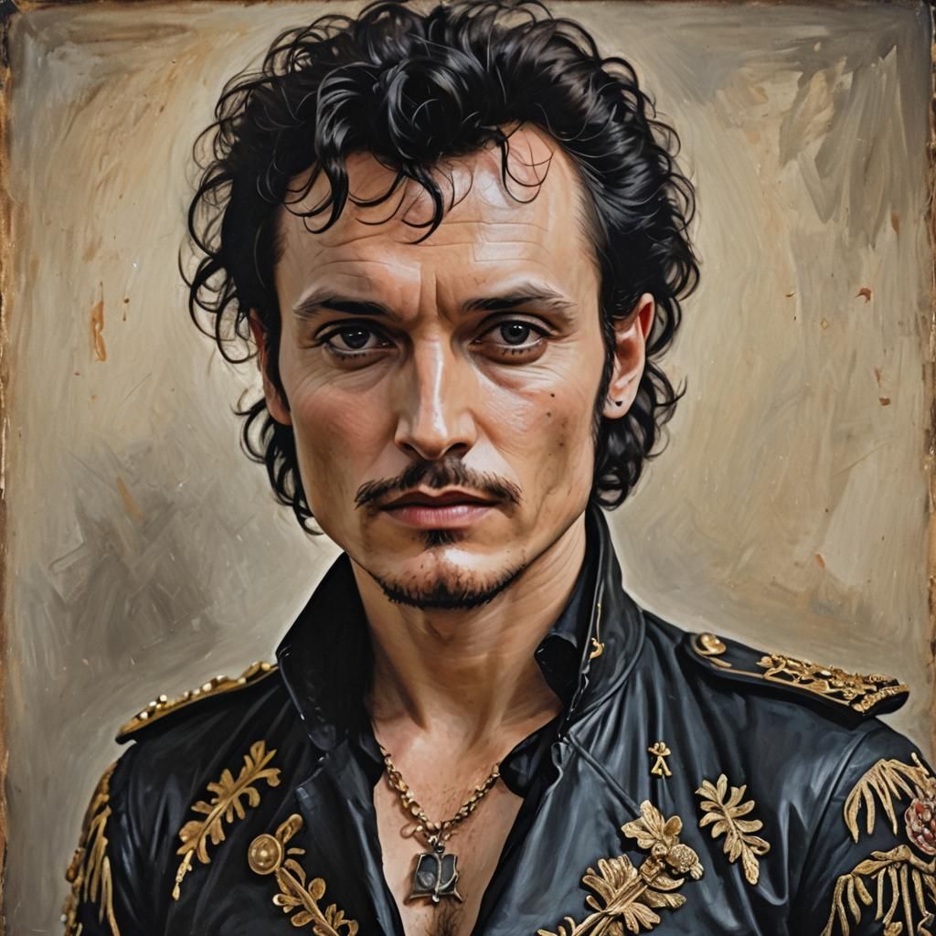 Portrait handsome 1980s icon Adam Ant - AI Generated Artwork ...