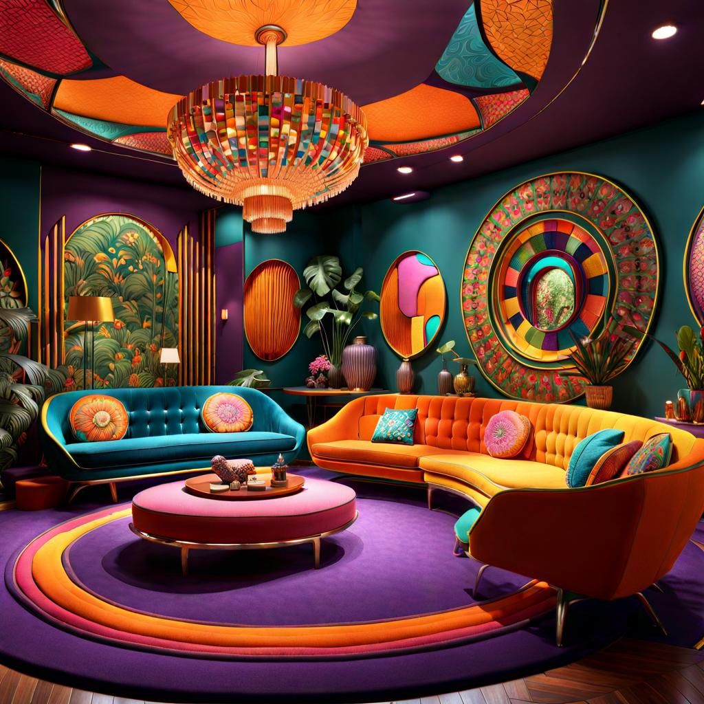 Maximalist Conversation Pit - AI Generated Artwork - NightCafe Creator