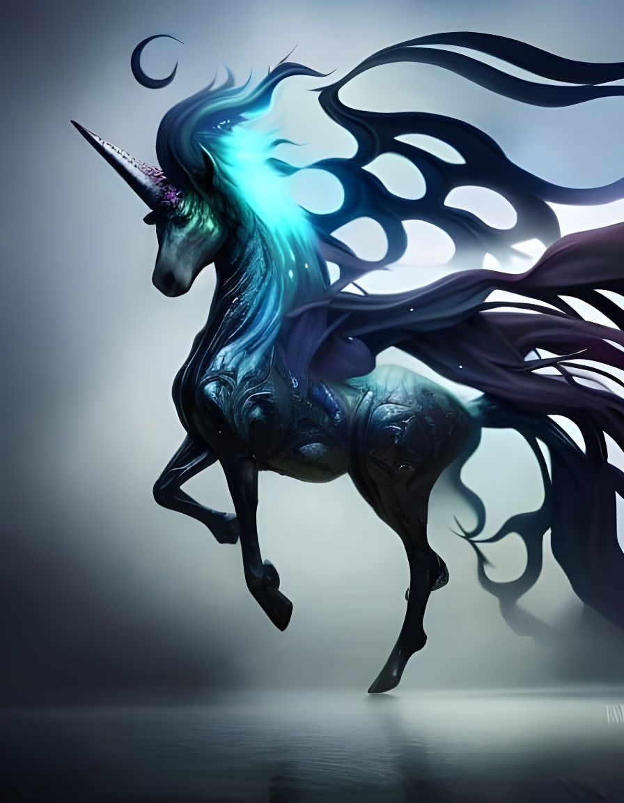 Unicorn #03 - The darker version - AI Generated Artwork - NightCafe Creator