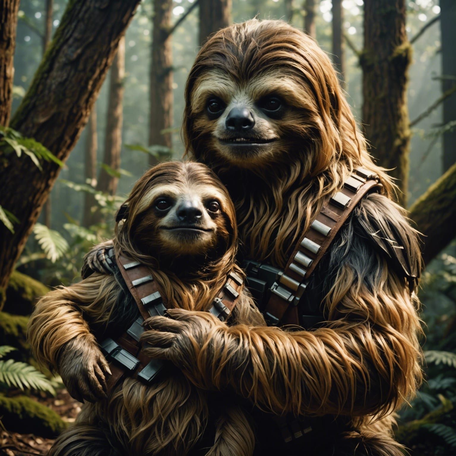 Mashup of an epic sloth with Chewbacca - AI Generated Artwork ...