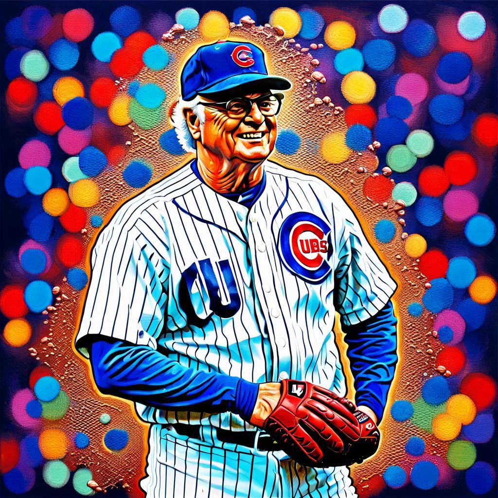 "full length photographic portrait of Harry Caray as a baseball pitcher ...