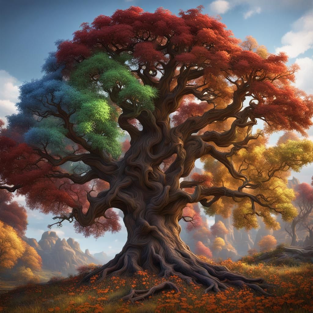 Tree of seasons - AI Generated Artwork - NightCafe Creator